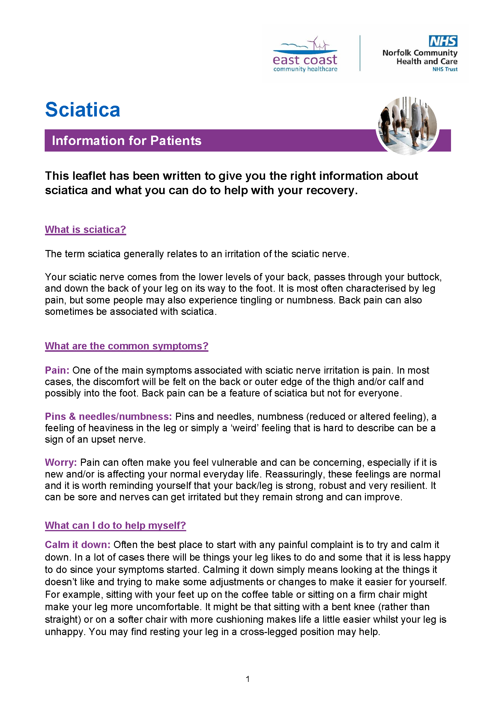 Downloadable leaflets | Norfolk & Waveney Community Musculoskeletal ...